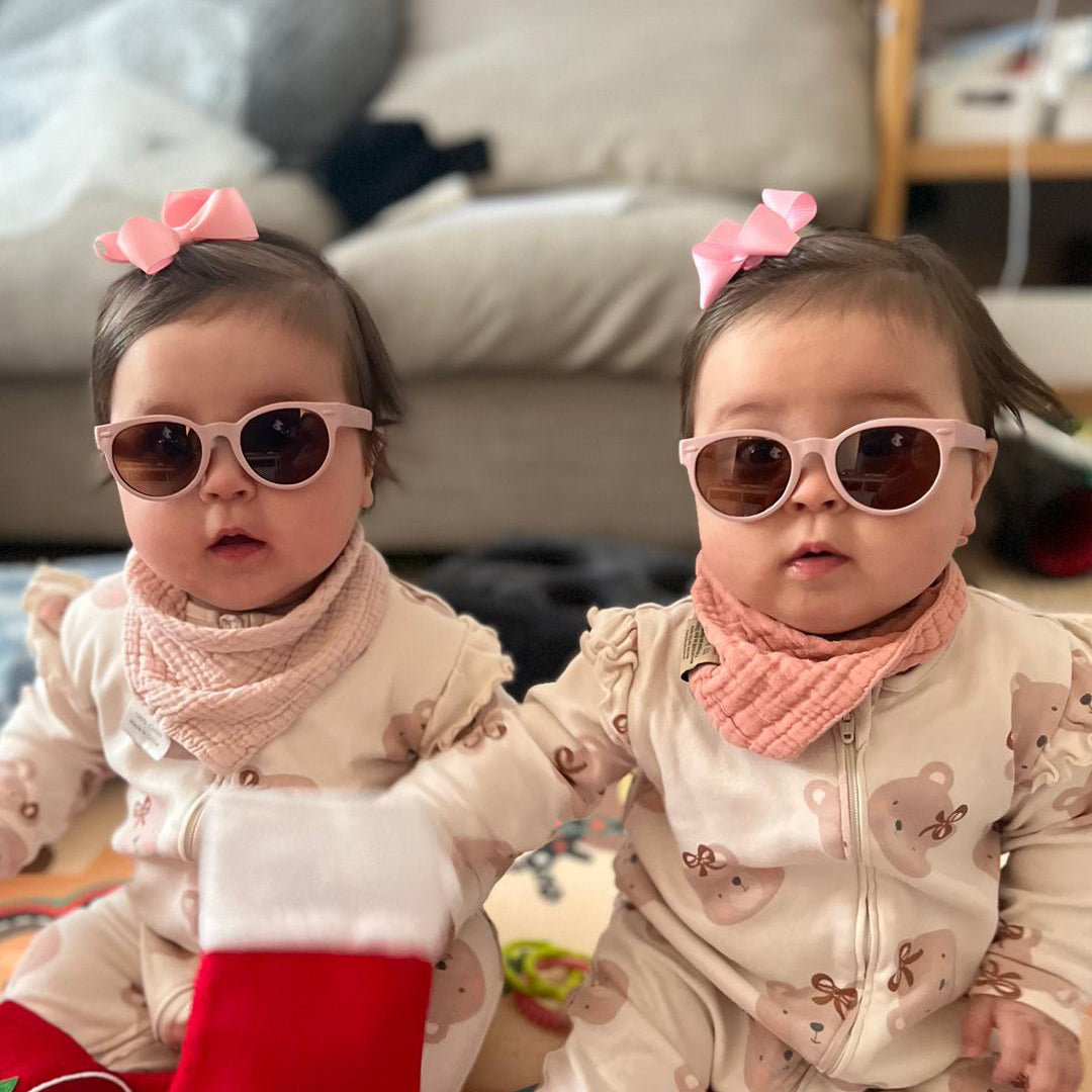 Baby Sunglasses in Neutral Blush Pink | Pale Pink Round Sunglasses