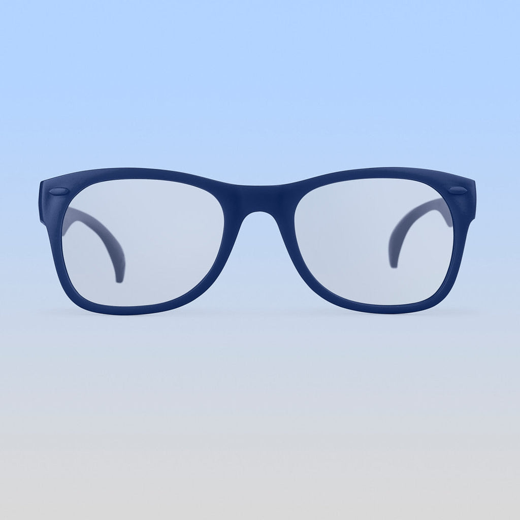 dark blue eye frames