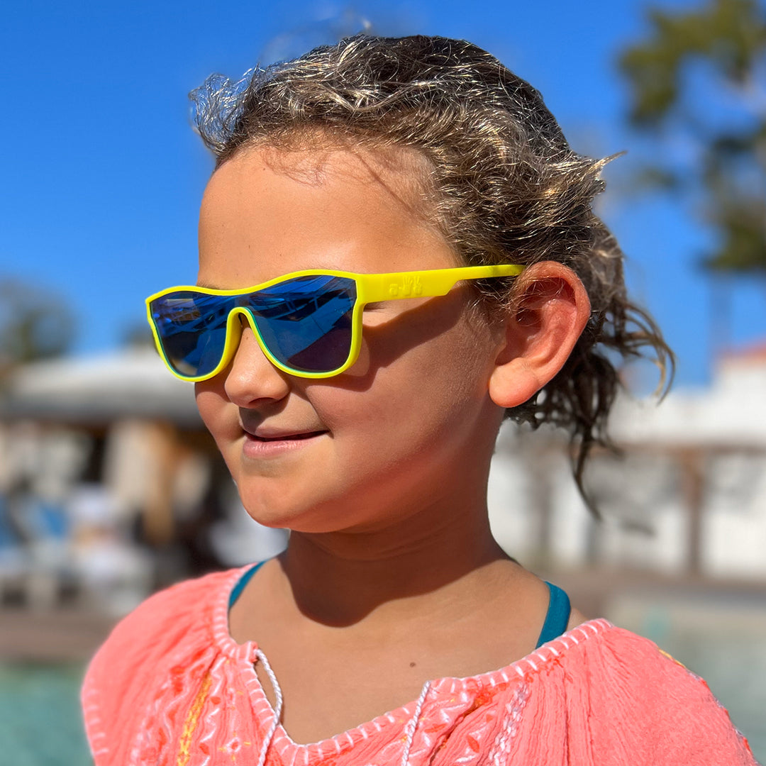 Neon Yellow Sunglasses | Toddler Single Shield Sunglasses