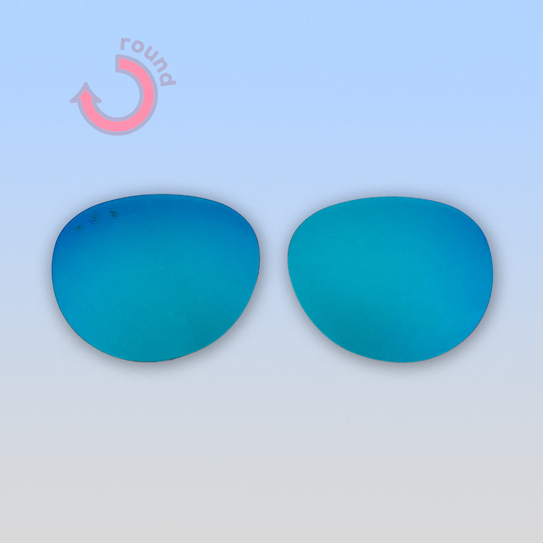 Mirrored Blue Sunglasses Lenses | Reflective Sunglass Lenses
